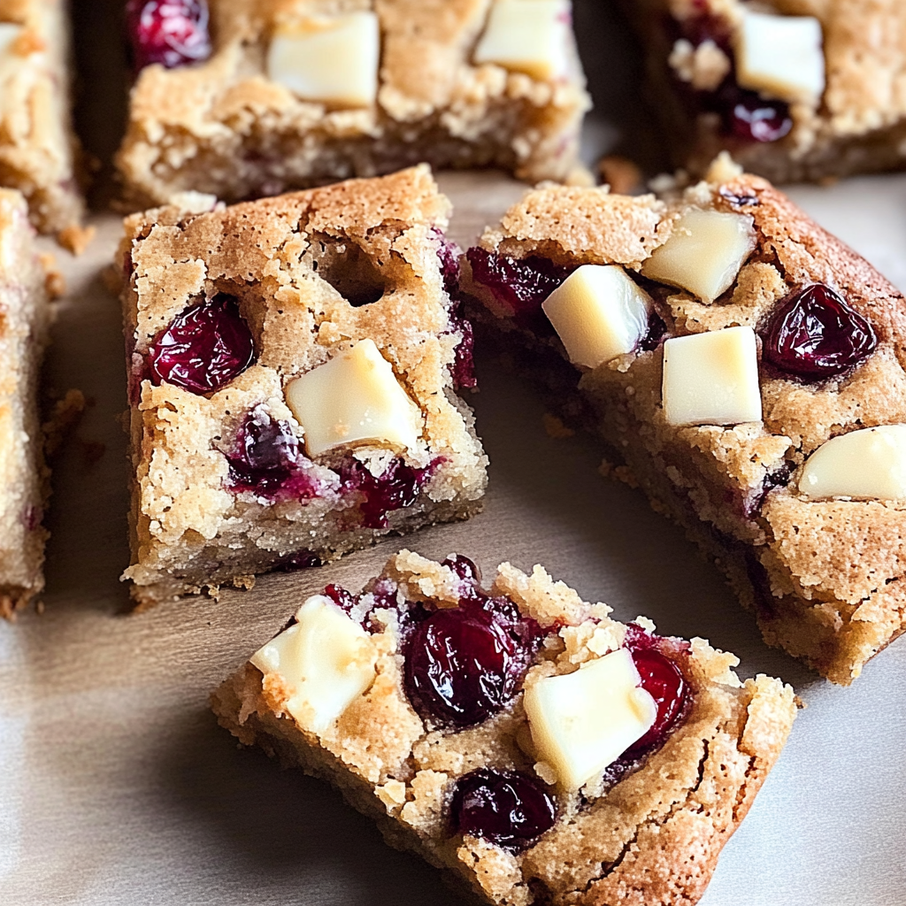 Irresistible Easy White Chocolate Cranberry Blondies Recipe