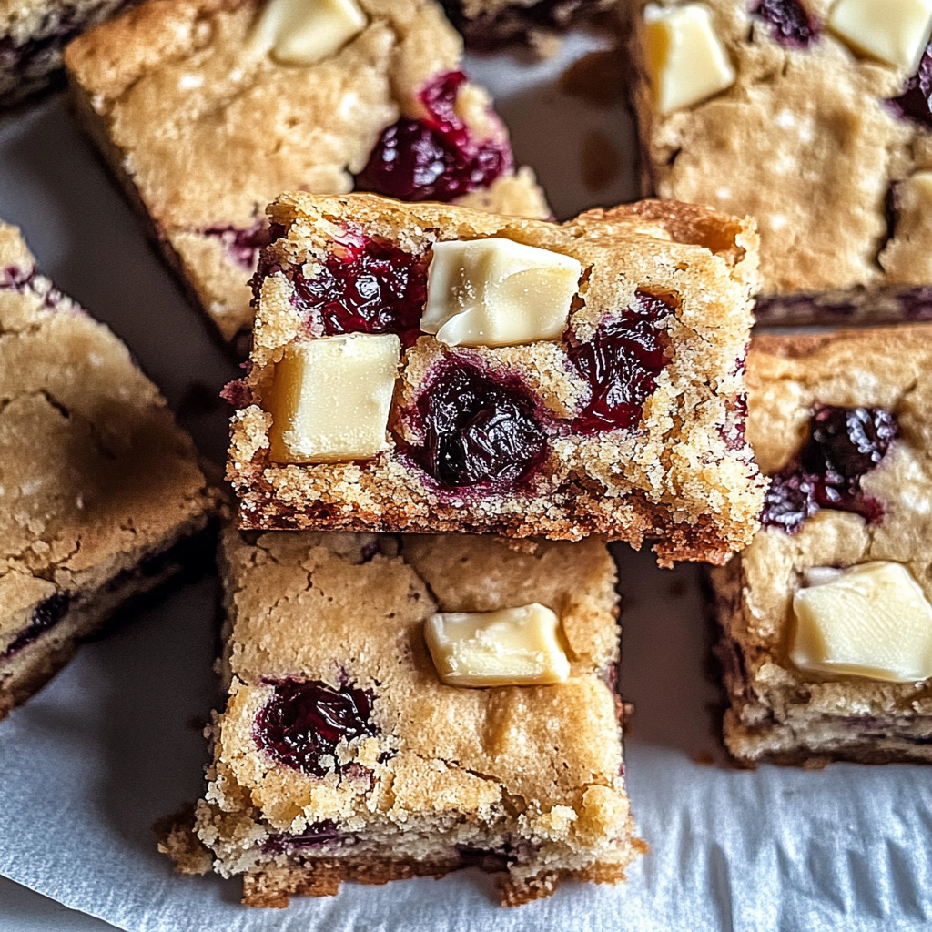 Irresistible White Chocolate Cranberry Blondies